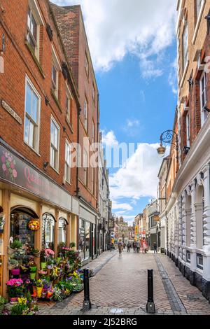 UK, England, Derbyshire, Derby, City Centre, Iron Gate following old ...