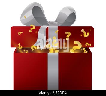Mystery box with question mark surprise vector illustration Stock ...