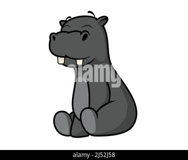 cute and adorable hippo character vector illustration design Stock ...