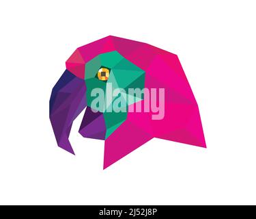 Side View Parrot Head Polygonal Illustration Stock Vector Image & Art ...