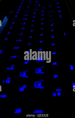 Gaming Keyboard with blue light bavaria Germany Stock Photo - Alamy