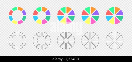 A circle shape divided into eight equal parts having 8/9, vintage line ...