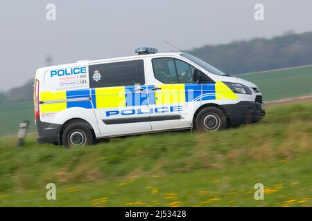 A Police van seen on the B1222 near Sherburn in Elmet, North Yorkshire ...