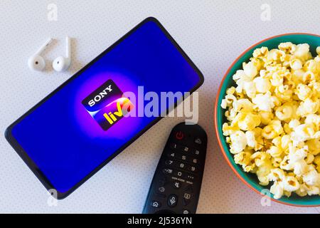 In this photo illustration, the Sony LIV logo is displayed on a ...