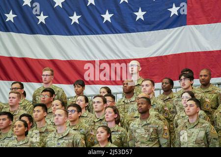 Lompoc, California, USA. 18th Apr, 2022. KAMALA HARRIS gives an address ...