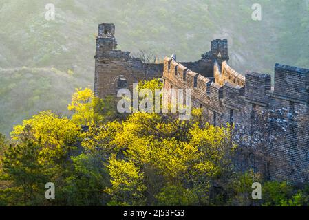 CHENGDE, CHINA - APRIL 20, 2022 - A view of the Jinshanling Great Wall ...