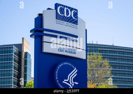 The Centers for Disease Control and Prevention headquarters sign is ...
