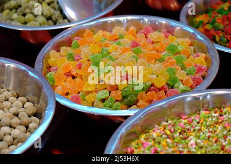 Indian variety of traditional mukhwas (mouth freshener) in bowl for ...