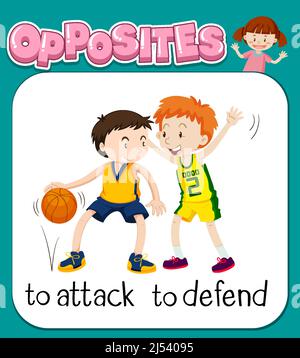 Opposite words for attack and defend Stock Vector Image & Art - Alamy