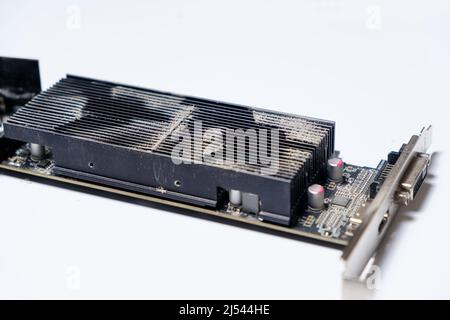 Dirty dusty graphics card in dust on a white background Stock Photo - Alamy