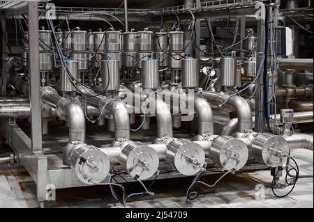 Pipeline system for fermented milk products making at plant Stock Photo ...
