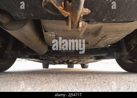 Chassis frame car with wheel, bottom view, close. 3D rendering Stock ...