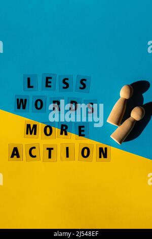Less talk more action text concept isolated over white background Stock ...