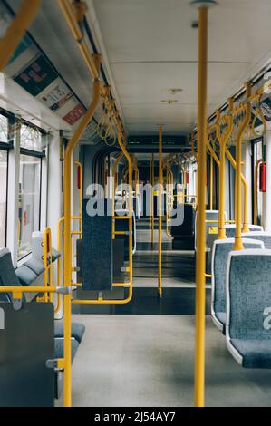 The inside of a metrolink tram Stock Photo - Alamy