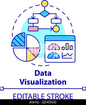 visualization business intelligence icon color illustration Stock ...