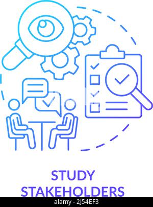 Stakeholder collaboration blue gradient concept icon. Teamwork for ...