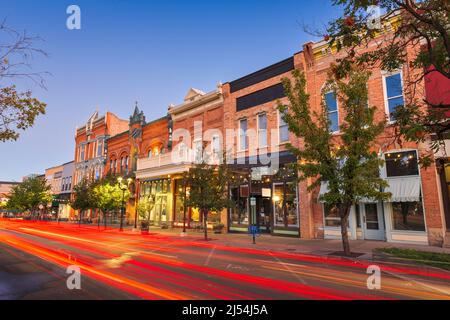 Provo, Utah, USA downtown on Center Street at dusk Stock Photo - Alamy