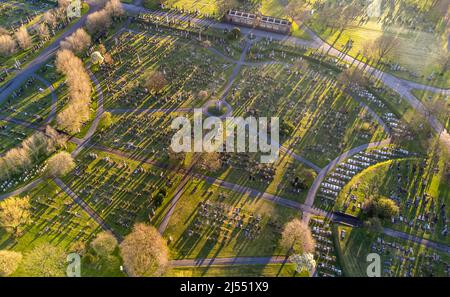 Aerial view of Anfield Cemetery and Crematorium Stock Photo - Alamy
