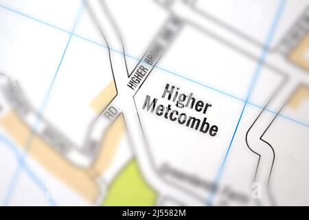 Metcombe village - Devon, United Kingdom colour atlas map and town plan ...