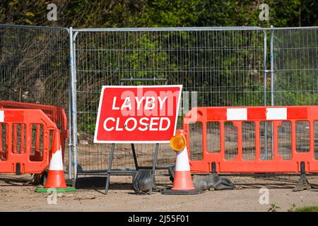 sign saying layby closed Stock Photo - Alamy