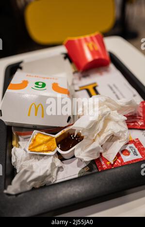 Interior of McDonald´s fast food restaurant in Madrid, Spain Stock ...