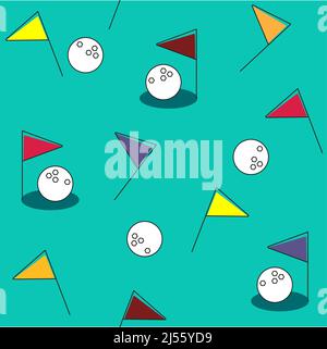 Golf doodle seamless pattern. Cartoon illustration vector illustration ...