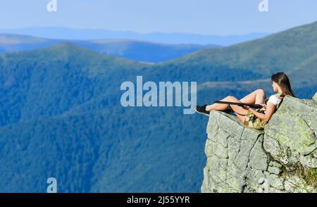 Observing point. Army forces. Fight for freedom. Sniper concept. Girl ...