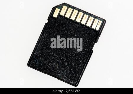 Black unbranded memory SD card, isolated on white background Stock ...