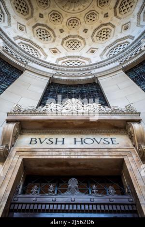 Bush House, King's College, London. The grand entrance to the London ...