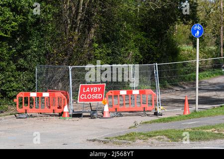 sign saying layby closed Stock Photo - Alamy