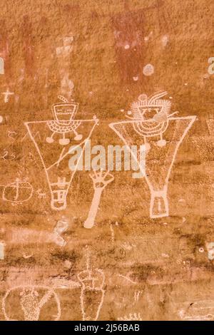 Petroglyph panel at the Sego Canyon Rock Art site in Utah Stock Photo ...