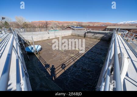An SBR or sequential batch reactor wastewater treatment plant in Moab ...