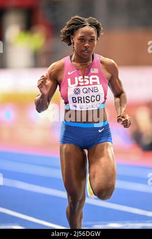 Mikiah Brisco participating in the Belgrade 2022 World Indoor ...