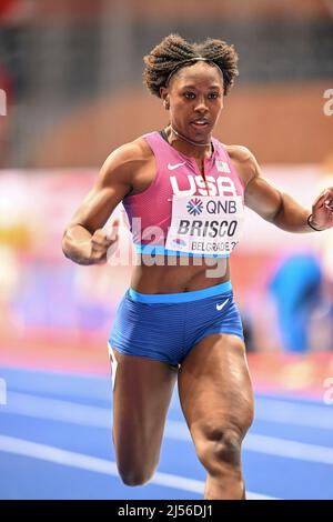 Mikiah Brisco participating in the Belgrade 2022 World Indoor ...