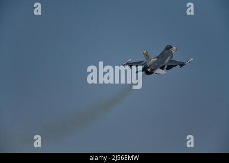 An F-16 Viper from the 8th Fighter Squadron at Holloman Air Force Base ...