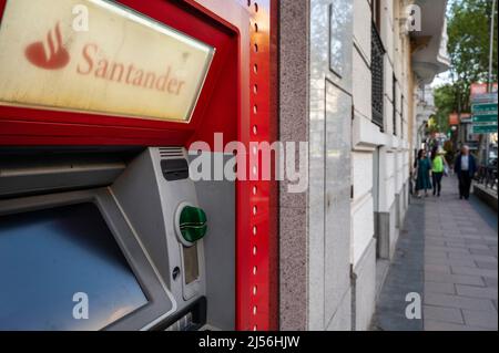 ATM machine from the Spanish multinational commercial bank and ...