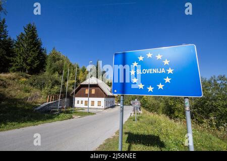 Picture of the roadsign indicating the entry in Germany, a standard ...
