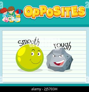 Opposite words for smooth and rough illustration Stock Vector Image ...