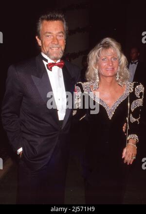 Stephen J. Cannell and wife Marcia Finch at the "Fire and Ice Ball ...