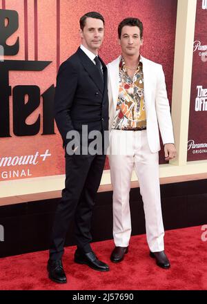 Matthew Goode and Miles Teller walking on the red carpet at the Los ...
