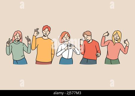 Various People Showing Positive Gestures Stock Vector Image & Art - Alamy