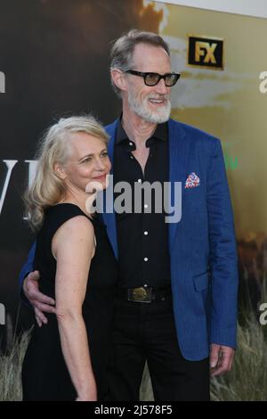 Megan Leitch and Christopher Heyerdahl attend the premiere of FX's ...