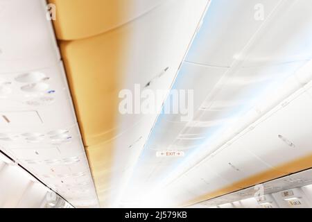 Overhead panel passenger service unit in an aircraft Stock Photo - Alamy