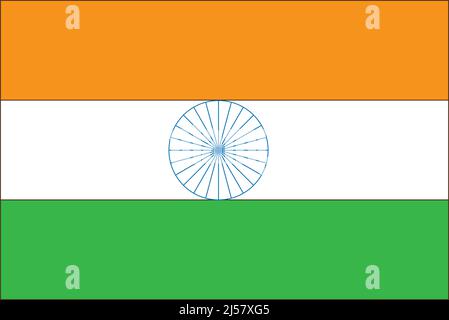 India flag official colors and proportion correctly. National India ...