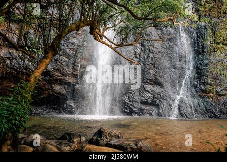 Kaeng nyui waterfall in Vang Vieng, Laos. Tropical rainforest waterfall ...