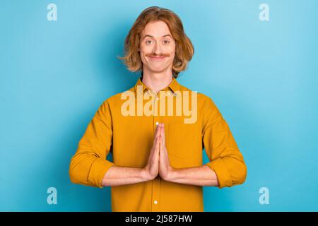 Portrait of attractive foxy cunning cheerful girl thinking copy space ...