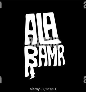 State of Alabama lettering design. Alabama, United States, typography ...