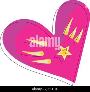 heart love symbol with star decoration Stock Vector Image & Art - Alamy