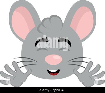 Cute rat face with smiley face illustration Stock Vector Image & Art ...