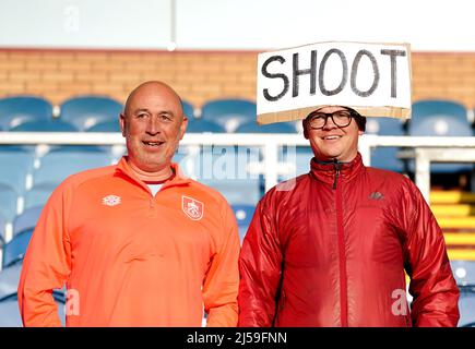 A Burnley fan in the stands ahead of the Premier League match at Turf ...